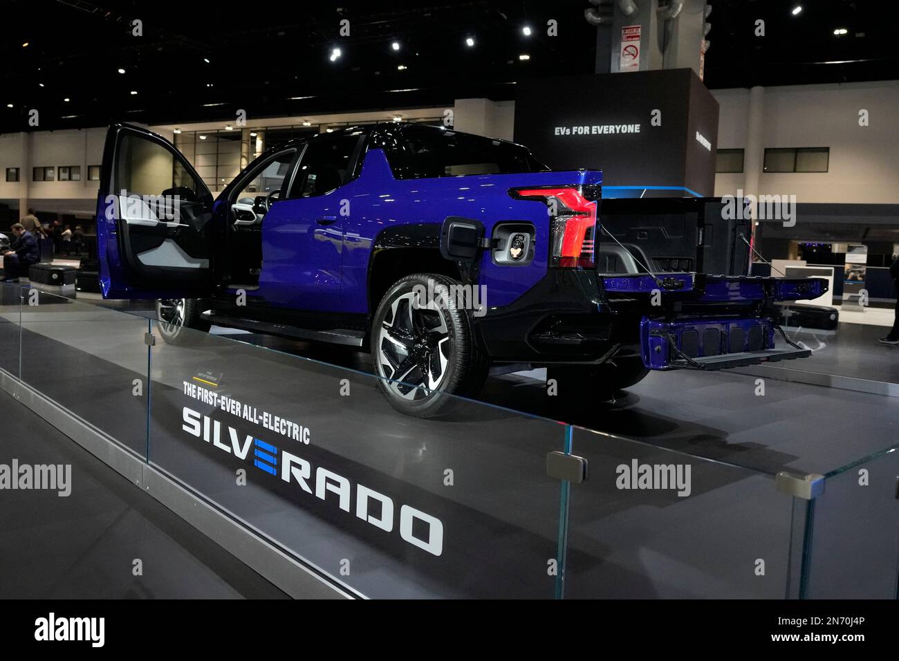 The 2024 Chevrolet Silverado EV sits on display at the Chicago Auto ...