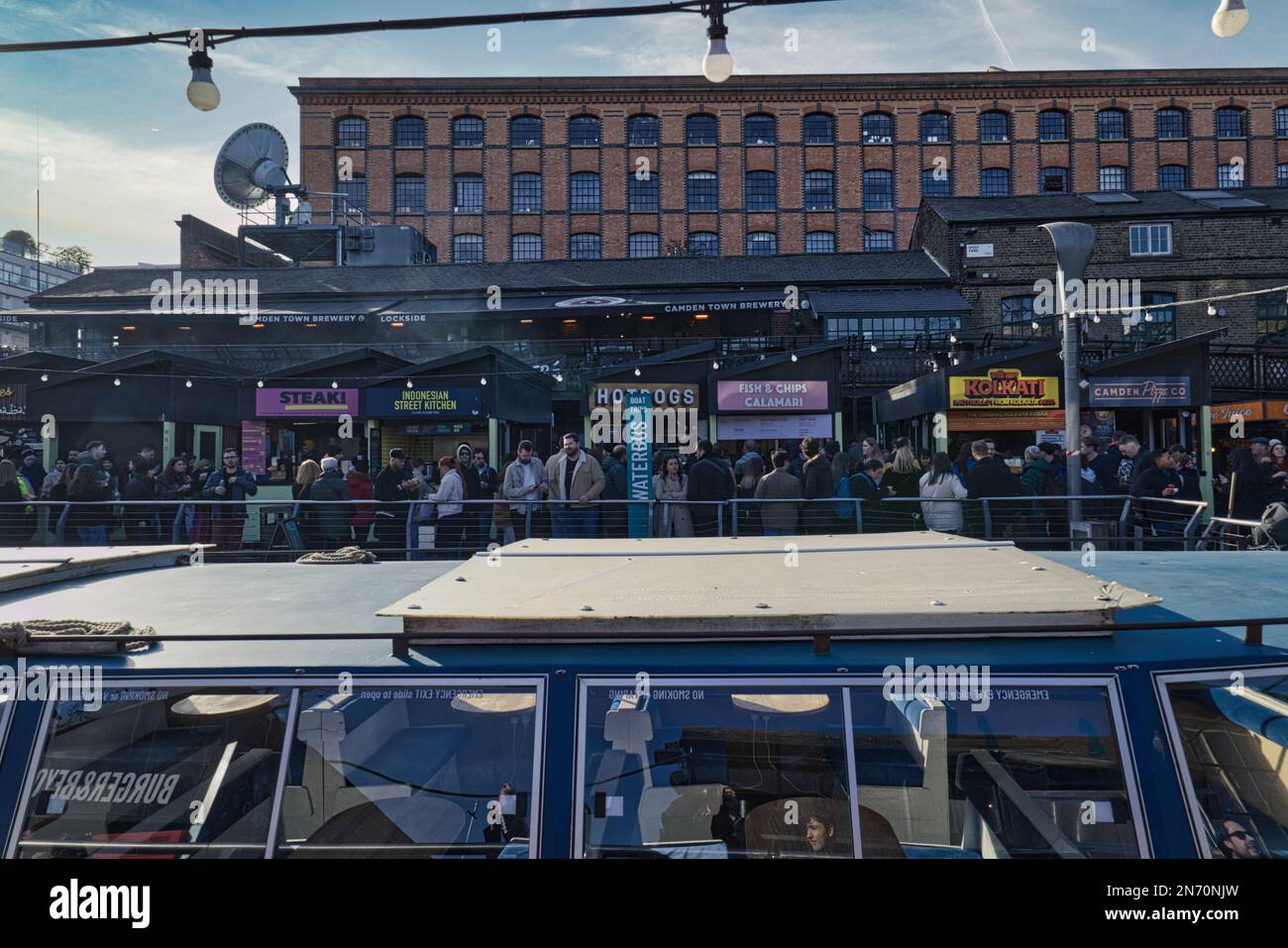 London, England, UK - People thronging around the market stalls and ...