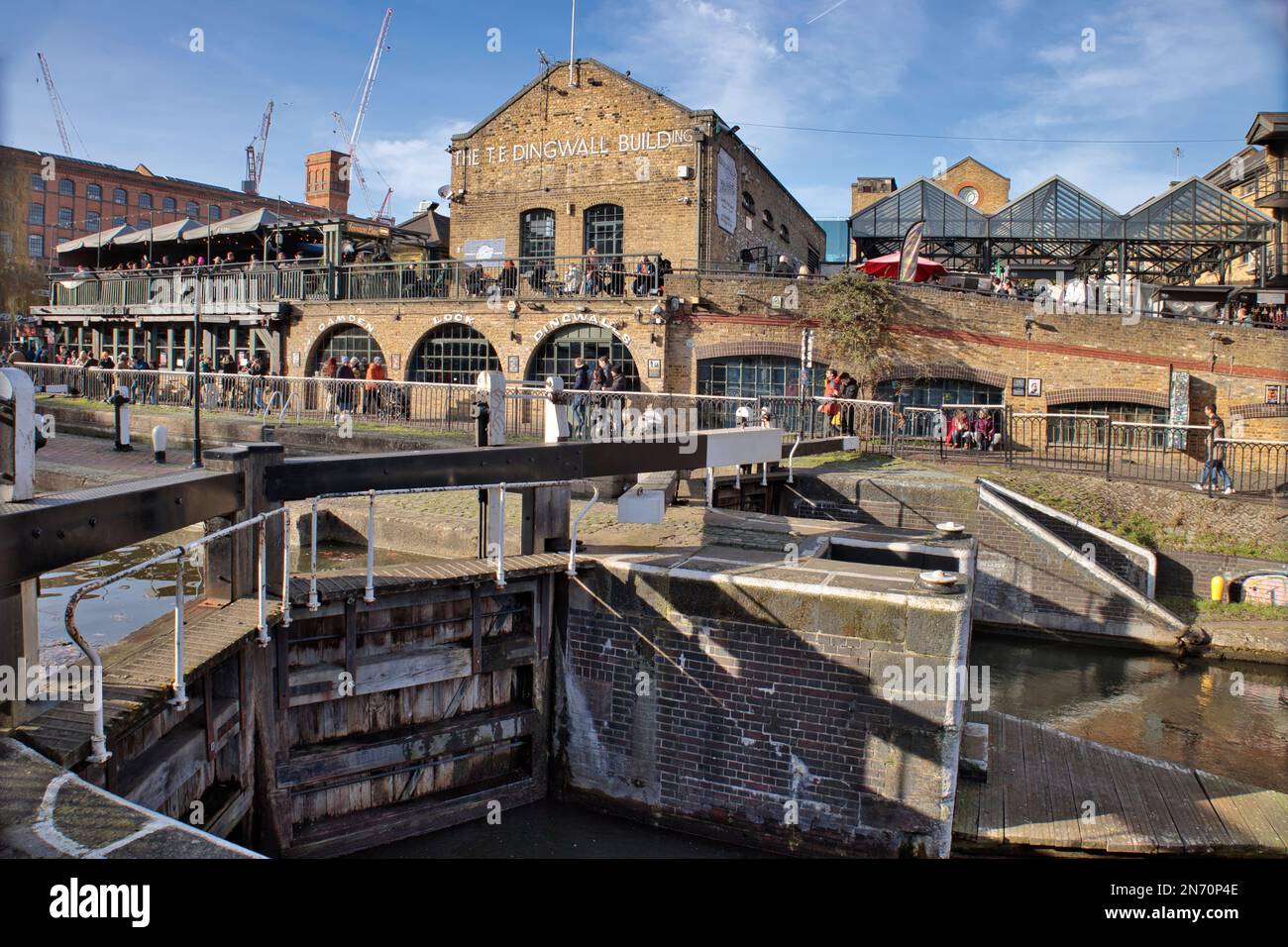 London, England, UK - People thronging around Dingwalls building ...