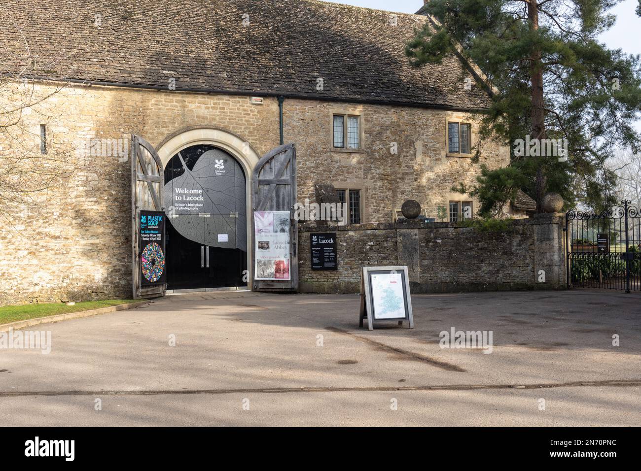 National Trust Entrance To Lacock Abbey House And Gardens Lacock Wiltshire England Uk Stock