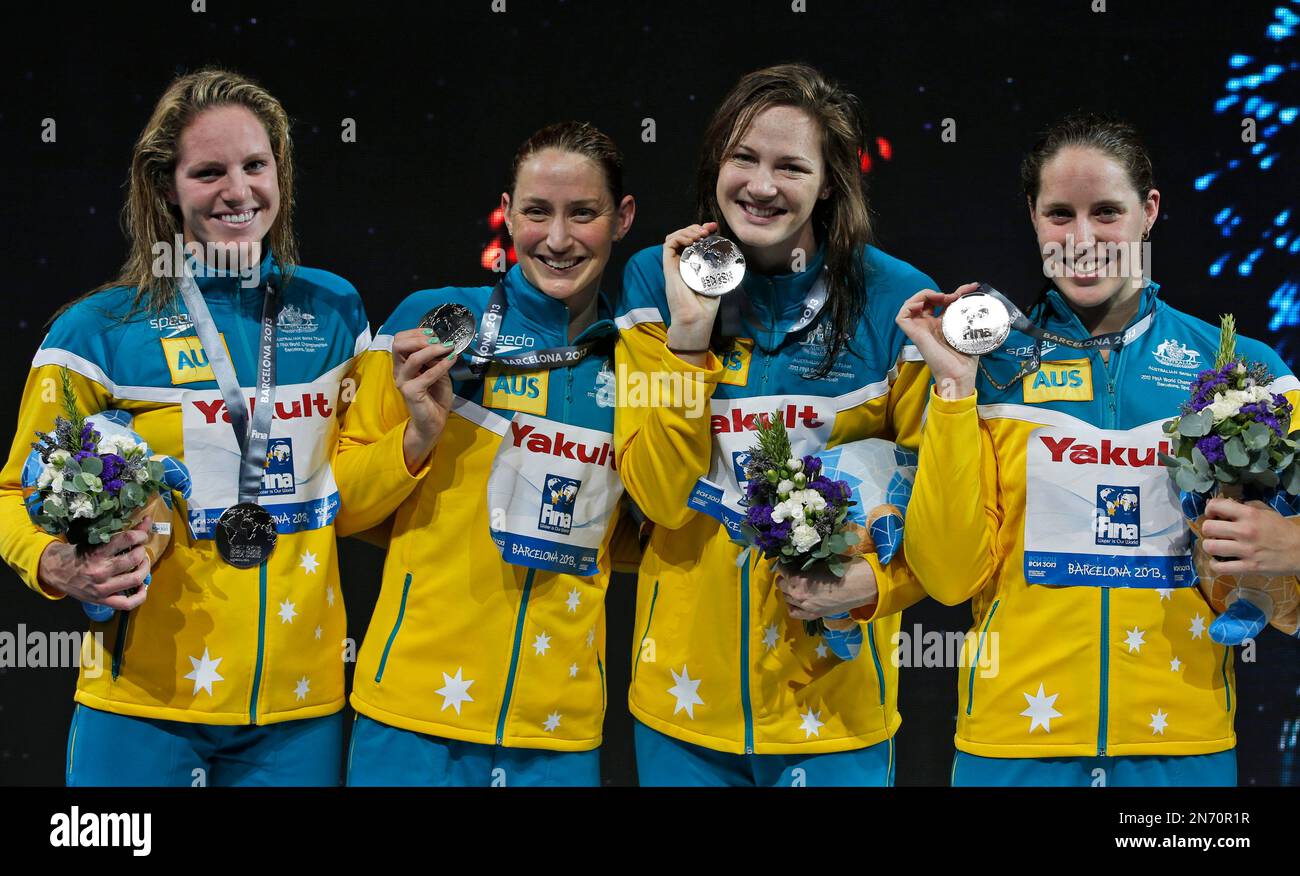 Australian Women's 4x100m medley relay team, from left: Emily Seebohm ...