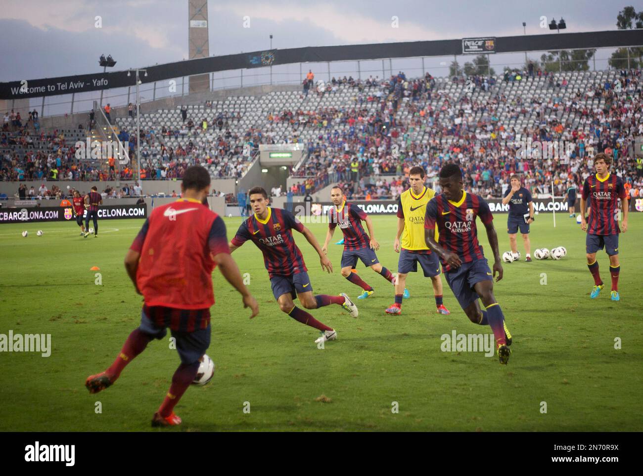 FC Barcelona soccer team players practice during a training session in ...