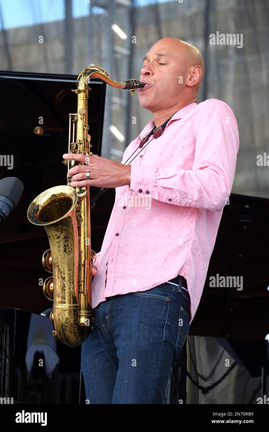 Joshua Redman performs at the Newport Jazz Festival in Newport, R.I. on ...