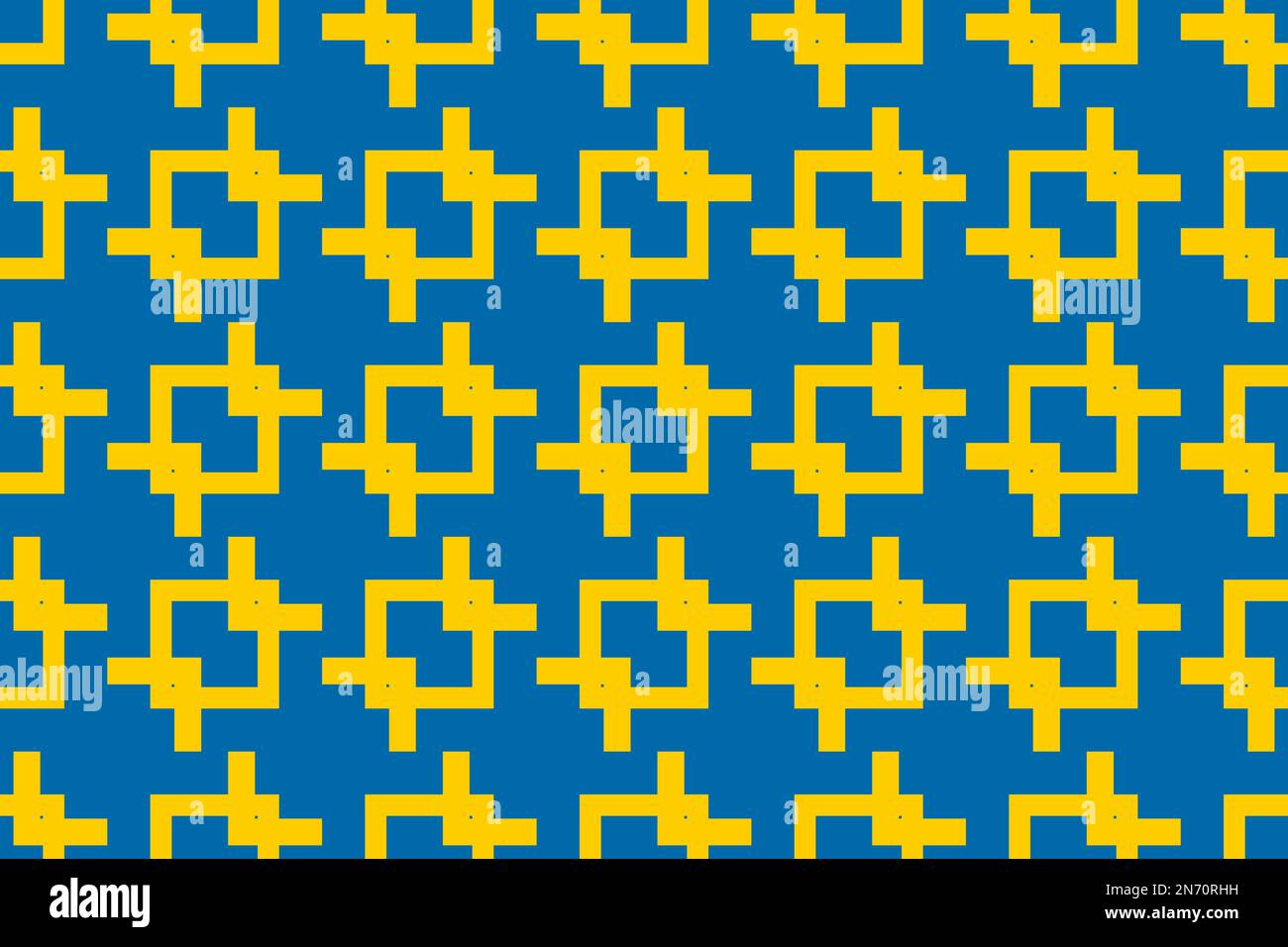 Geometric pattern in the colors of the national flag of Sweden. The ...