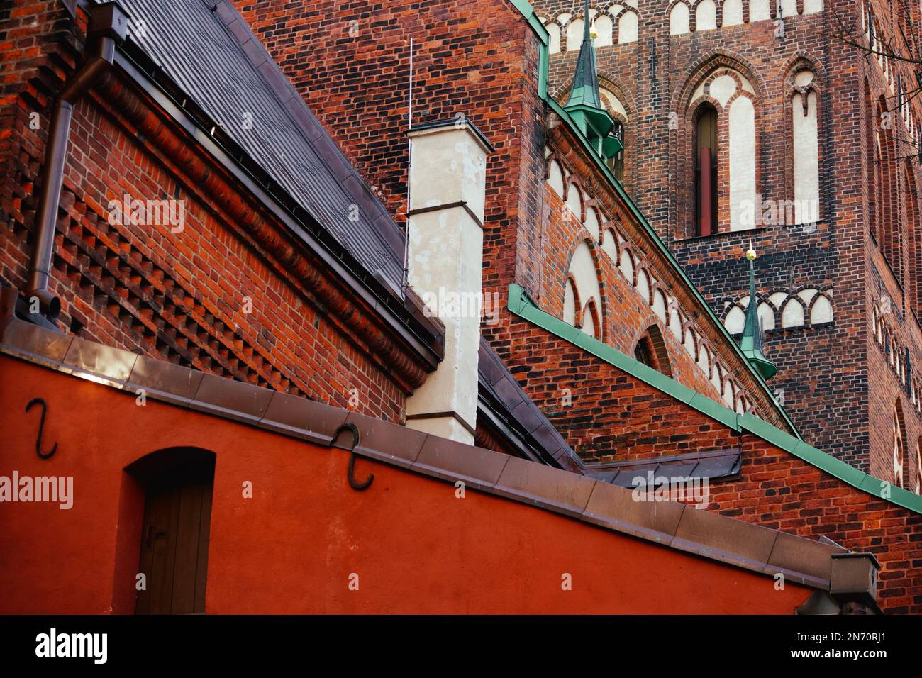 Riga's old city roof tops. A composition of parallel and perpendicular ...