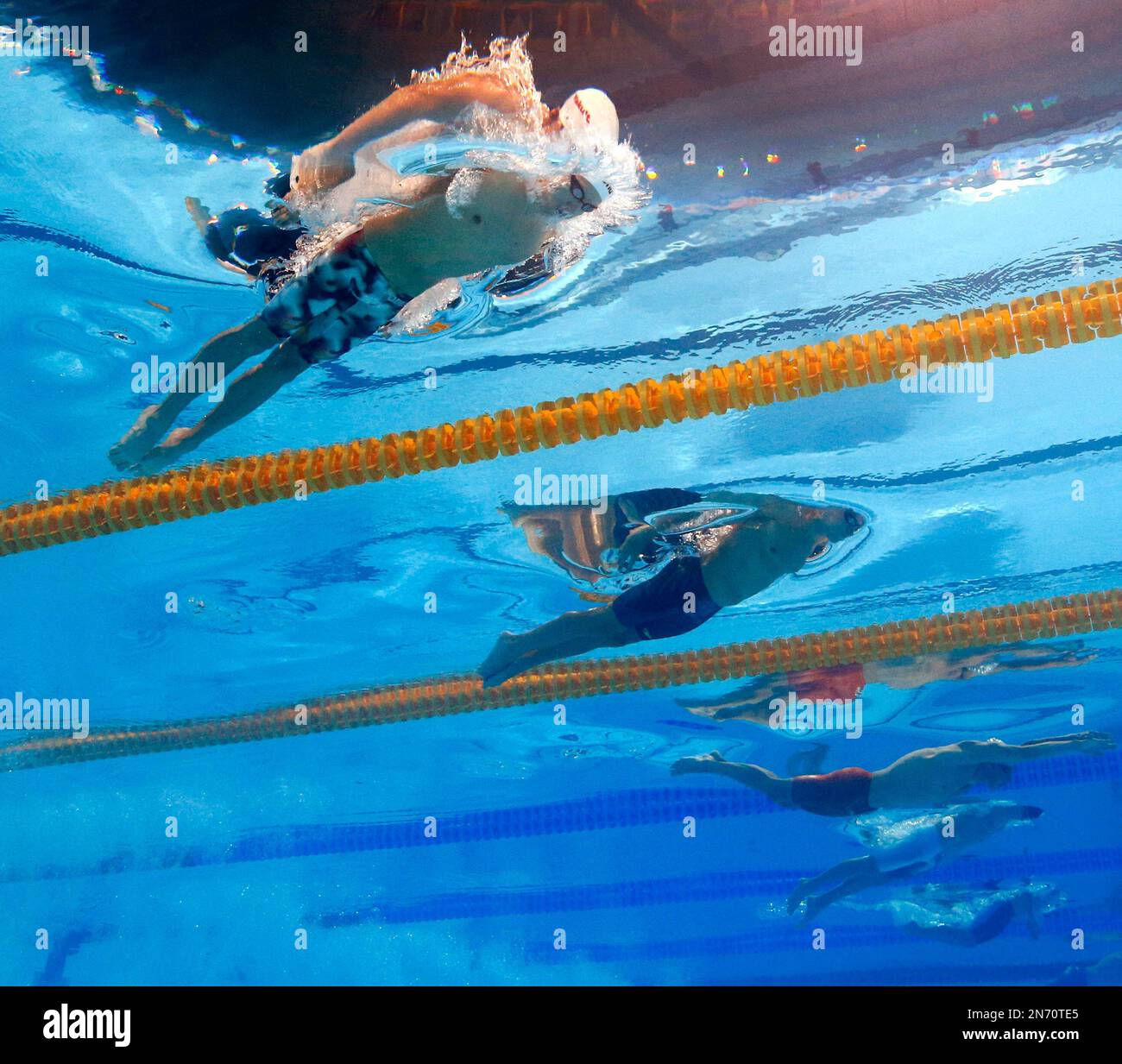 Bulgaria's Nikola Dimitrov, left, and Turkey's Alpkan Ornek, 2nd left ...