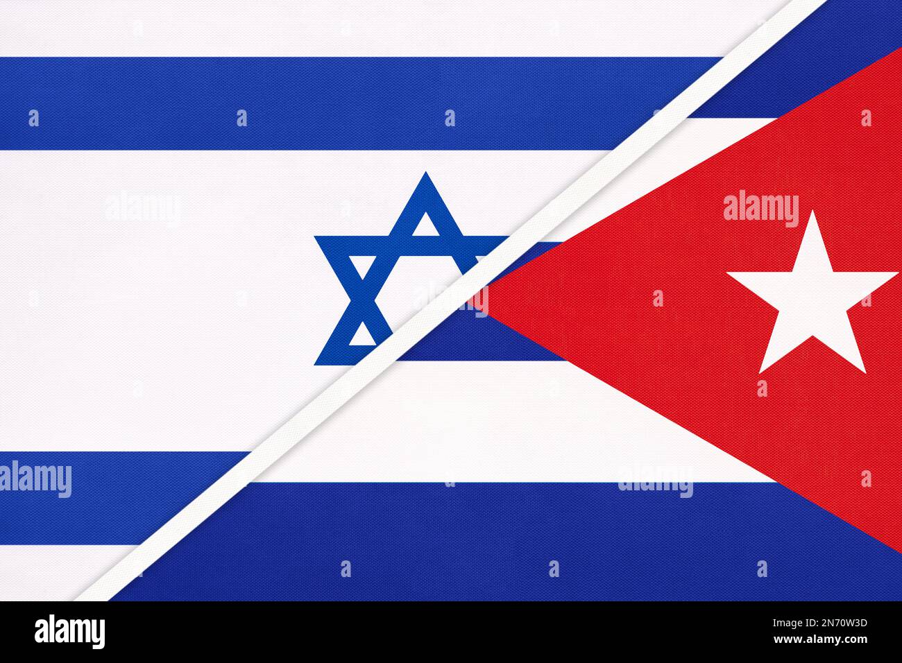 Israel and Cuba, symbol of country. Israeli vs Cuban national flags ...