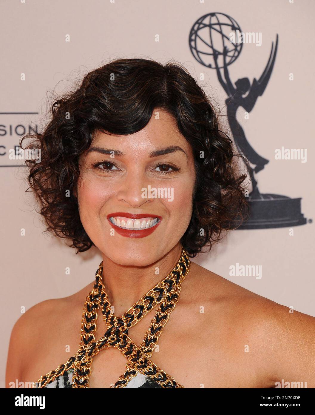 Tina Malave, of ABC7, arrives at the 65th Los Angeles Area Emmy Awards ...