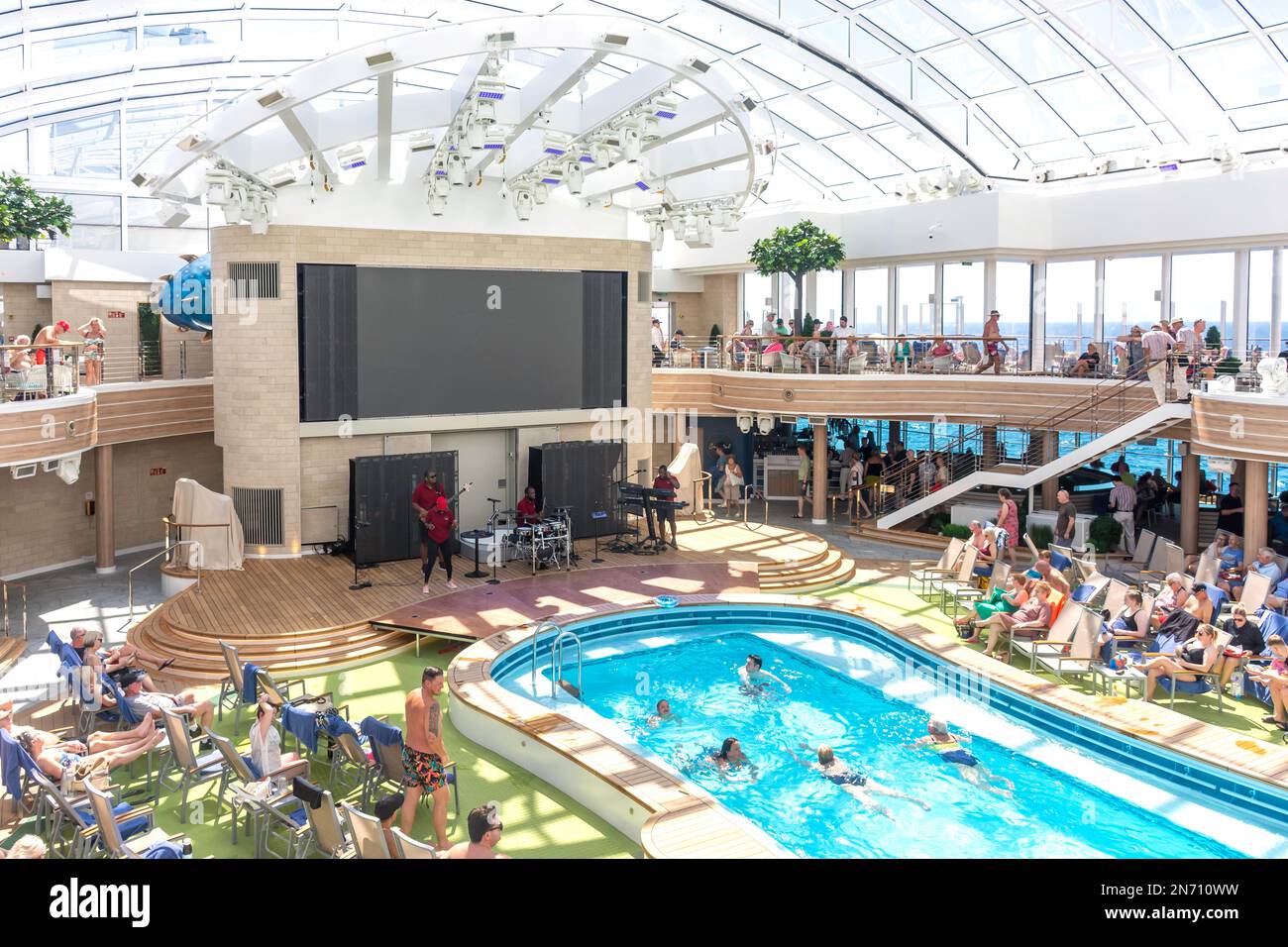 Skydome with closed retractable roof on P&O Arvia cruise ship, Lesser ...