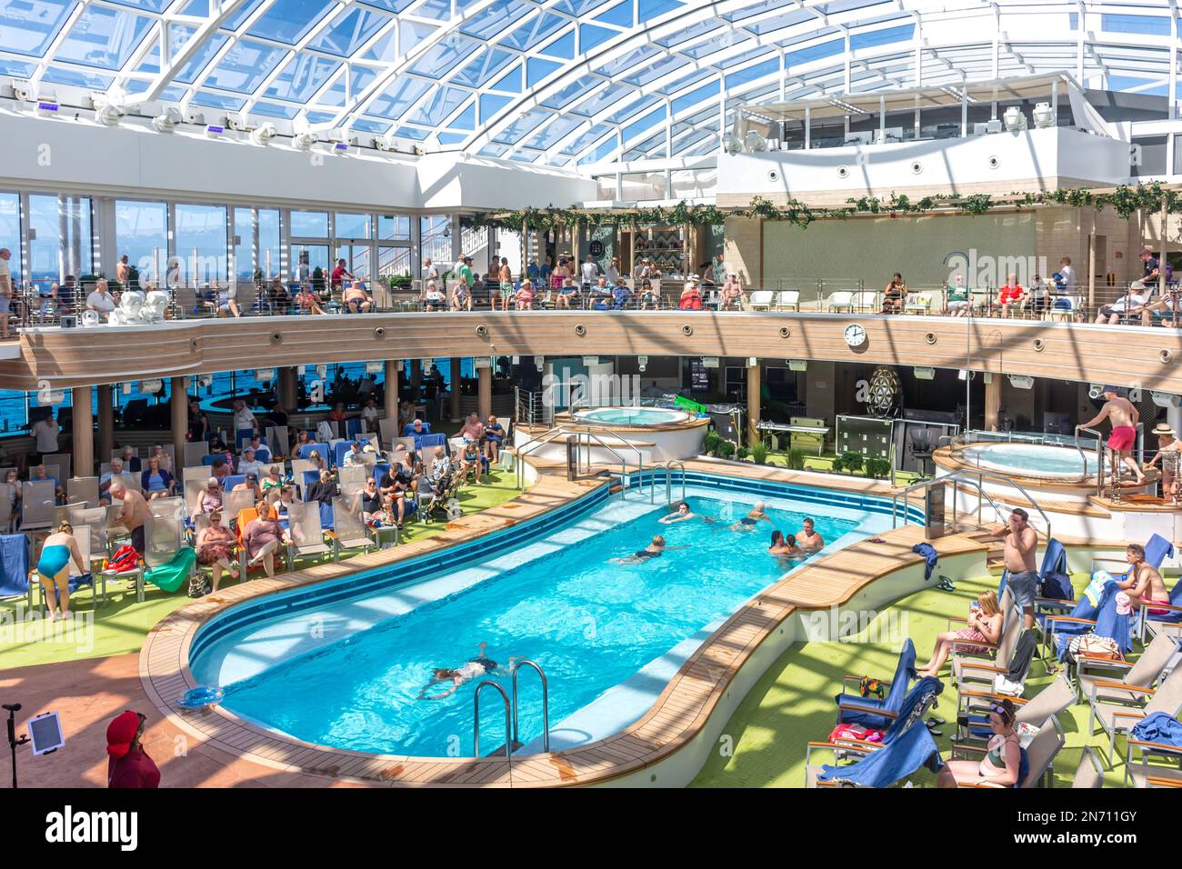 Skydome with closed retractable roof on P&O Arvia cruise ship, Lesser ...