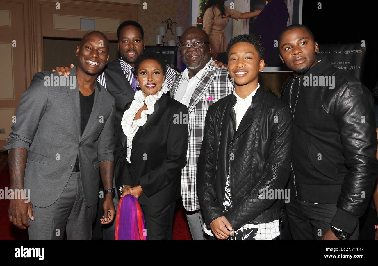 Actors Tyrese Gibson left, director David E. Talbert, Jenifer Lewis ...