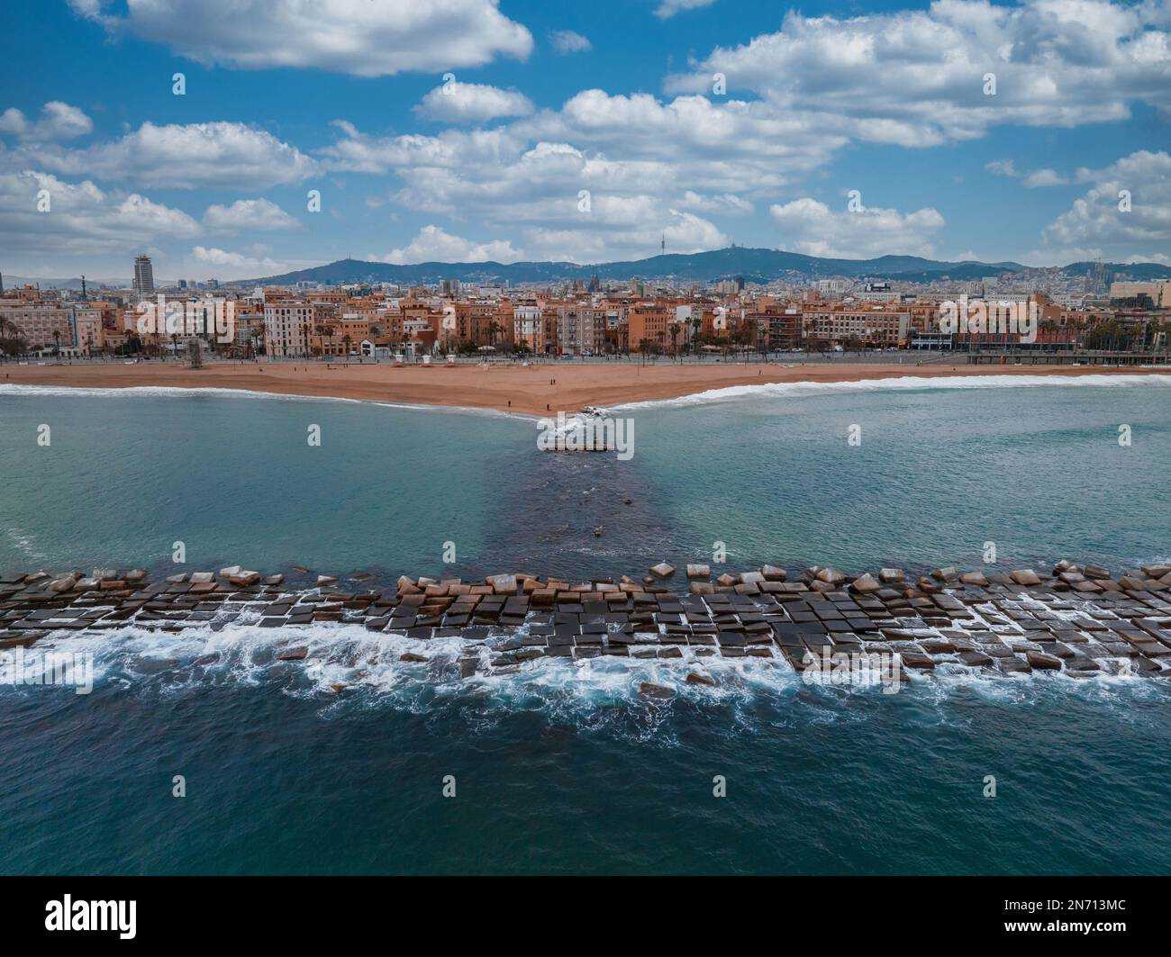 Aerial panoramic view of Barcelona from above Stock Photo - Alamy