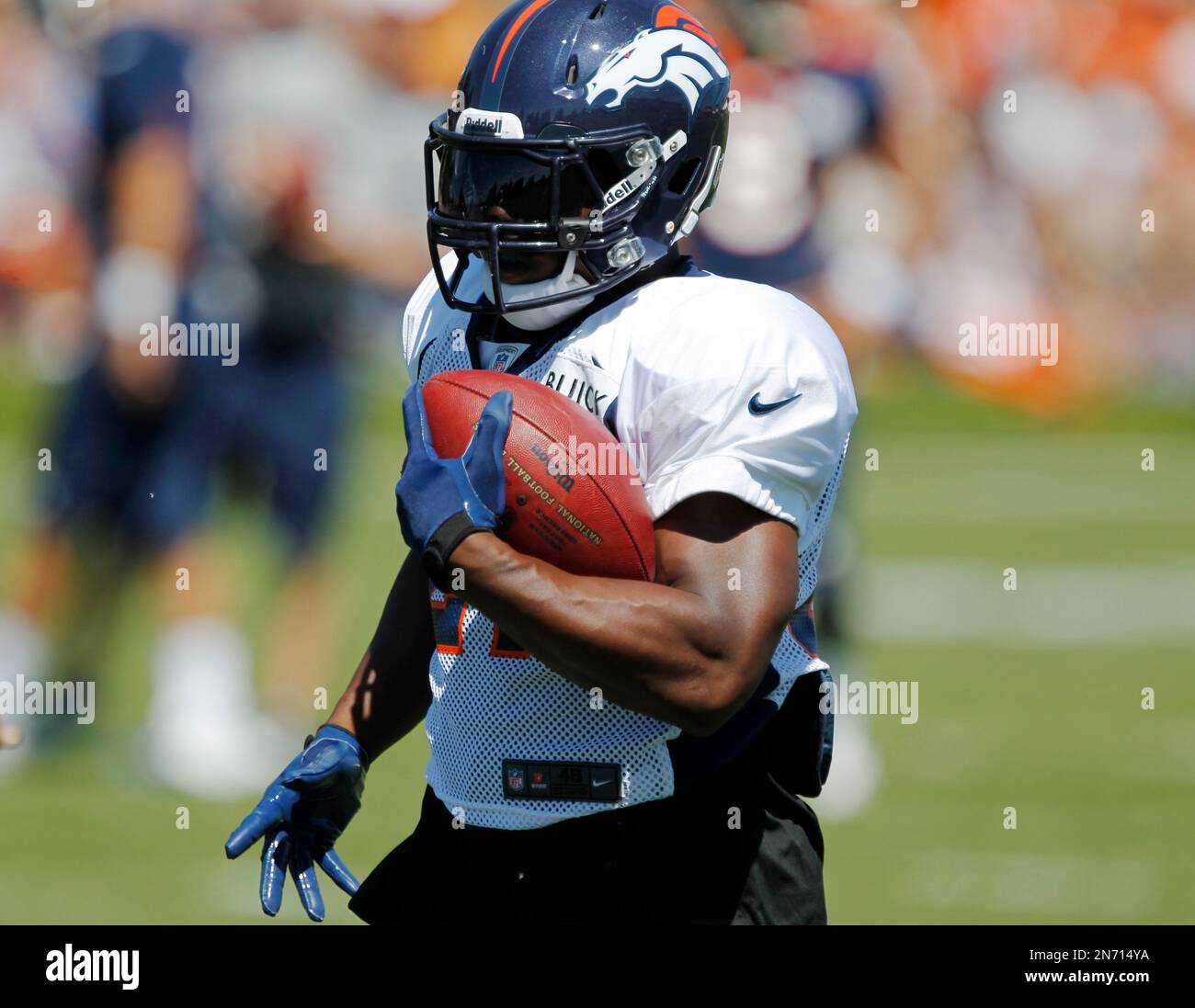 Denver Broncos running back Knowshon Moreno takes part in drill during ...