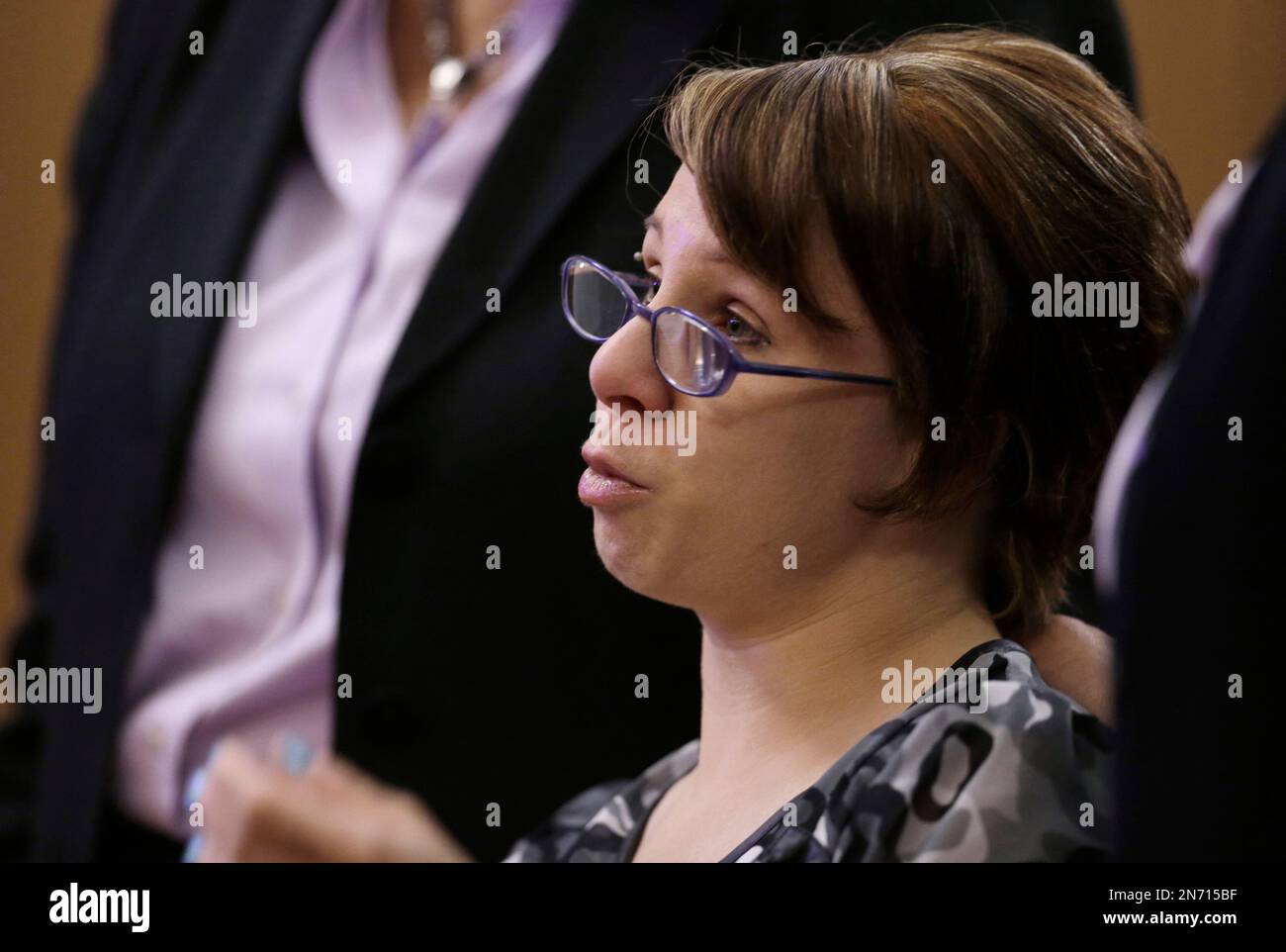 Michelle Knight gives a statement in the courtroom during the ...
