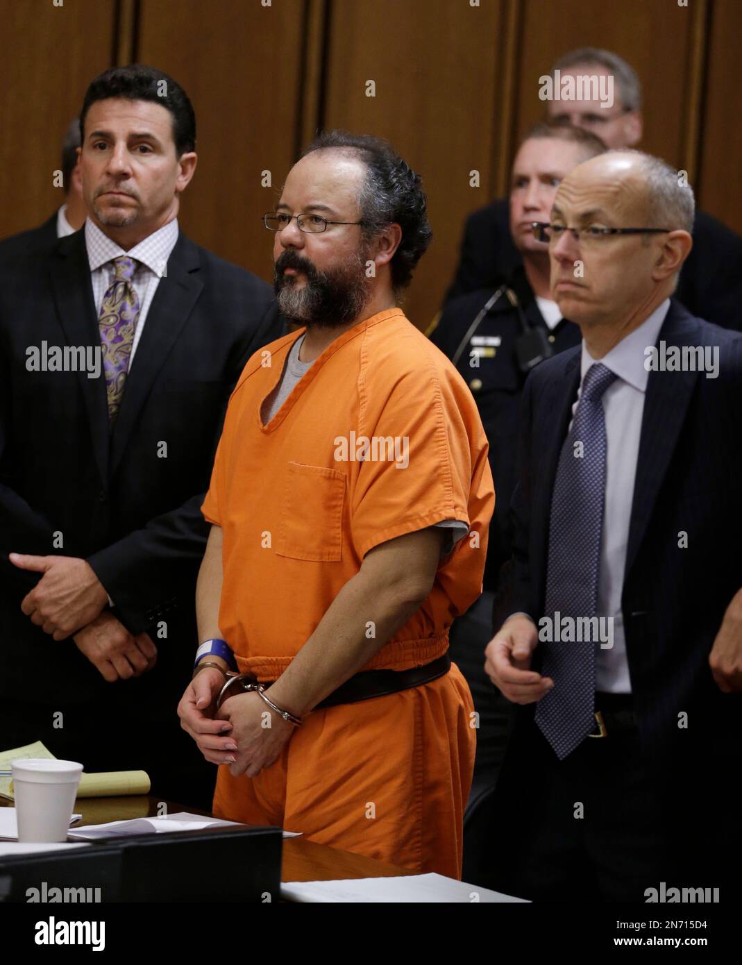 Ariel Castro stands as the judge leaves the courtroom during the ...