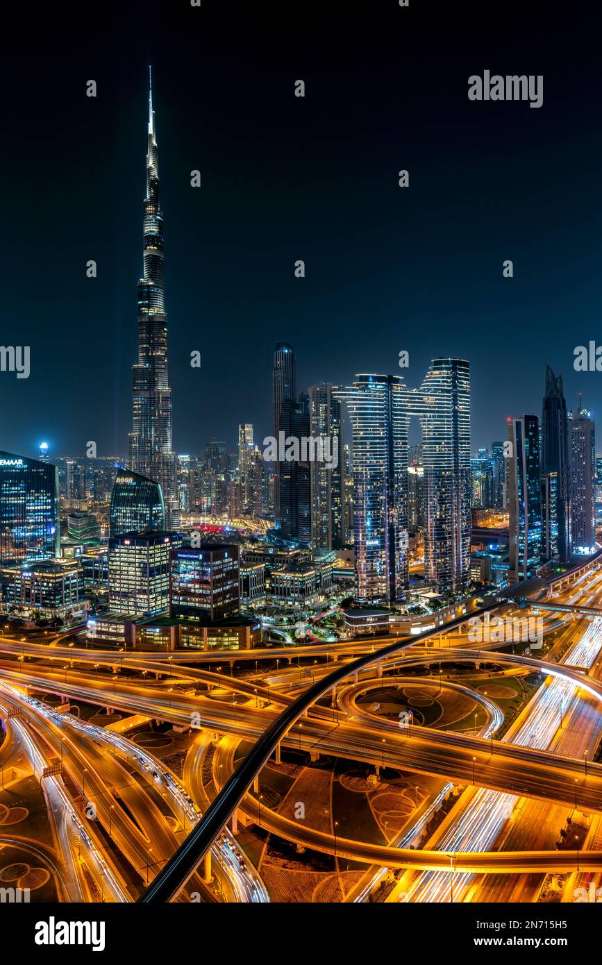 Dubai Skyline, Dubai, United Arab Emirates, UAE Stock Photo - Alamy