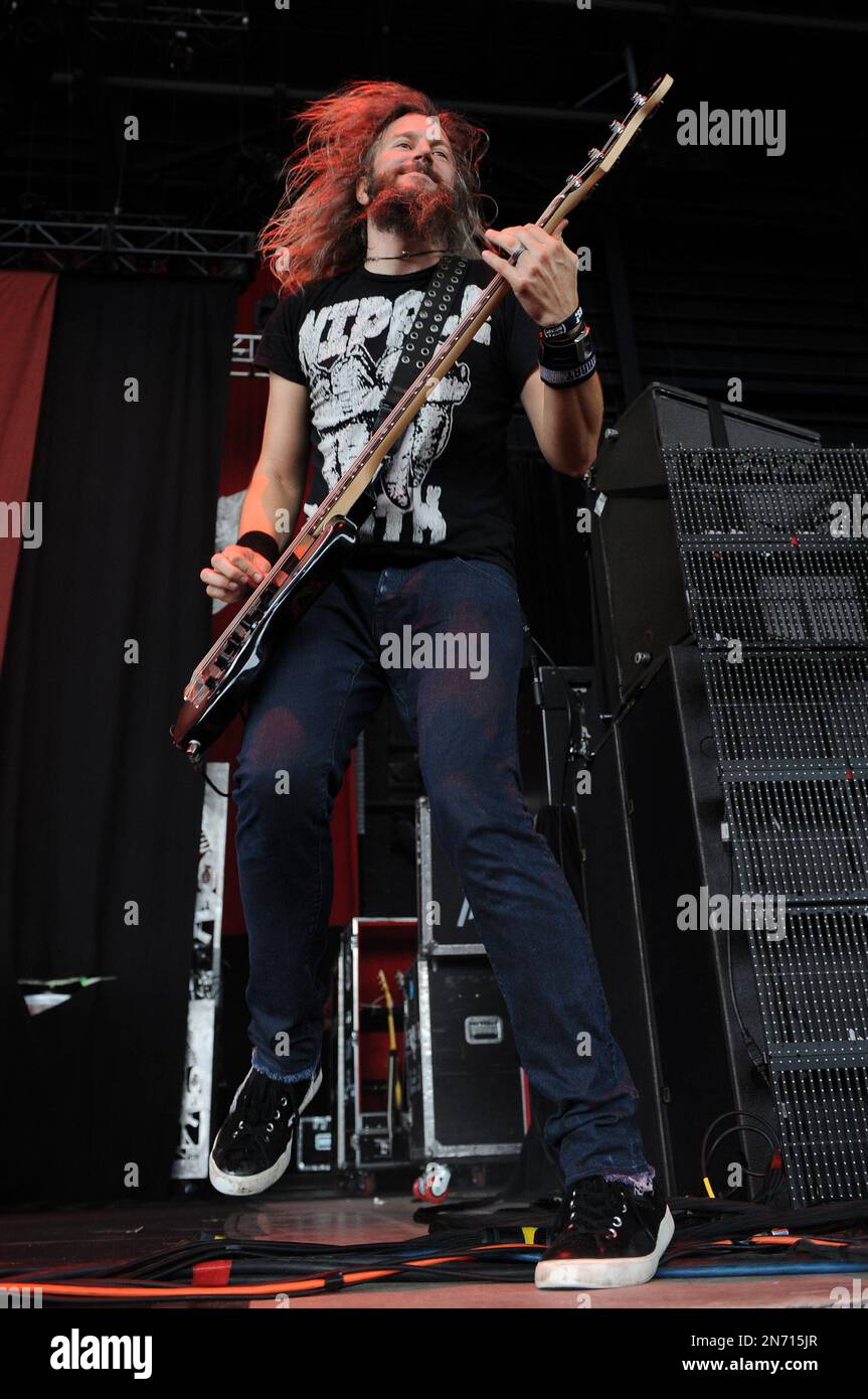 Troy Sanders of Mastodon performs during the Rockstar Energy Drink ...