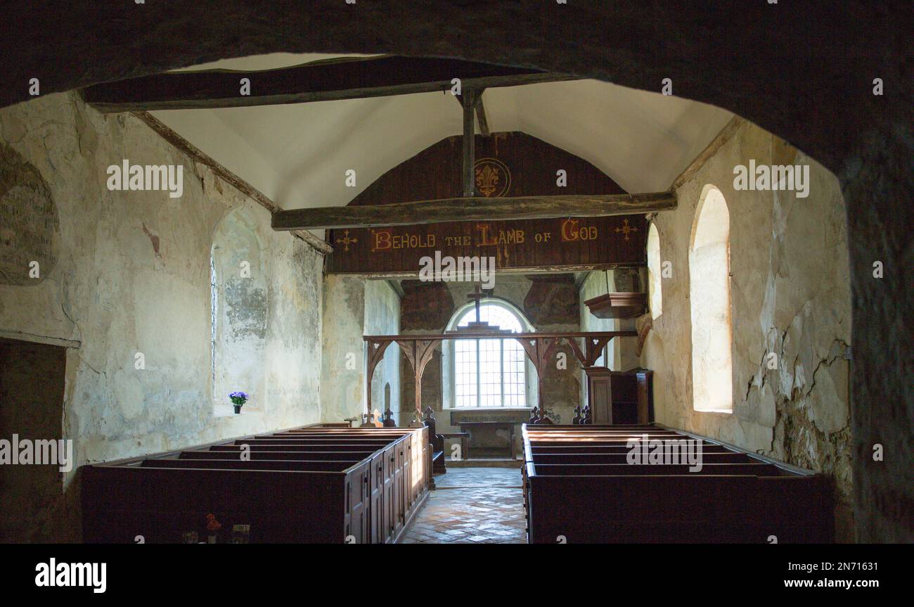 View of interior architecture of the disused Anglican church of St ...