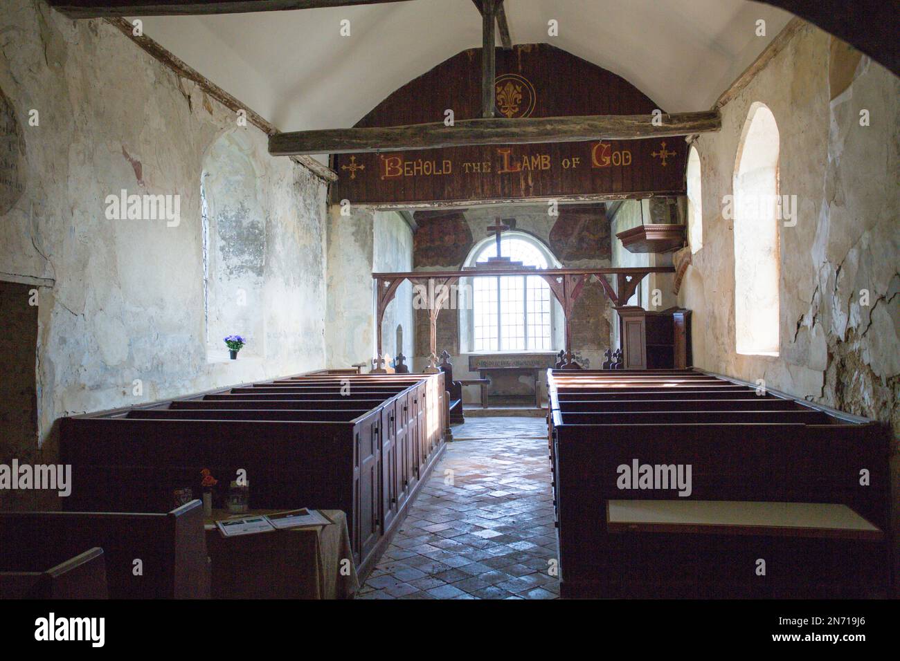 View of interior architecture of the disused Anglican church of St ...