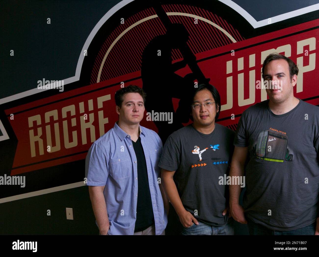 In this photo taken Tuesday, July 16, 2013, Rocket Jump Studios co ...