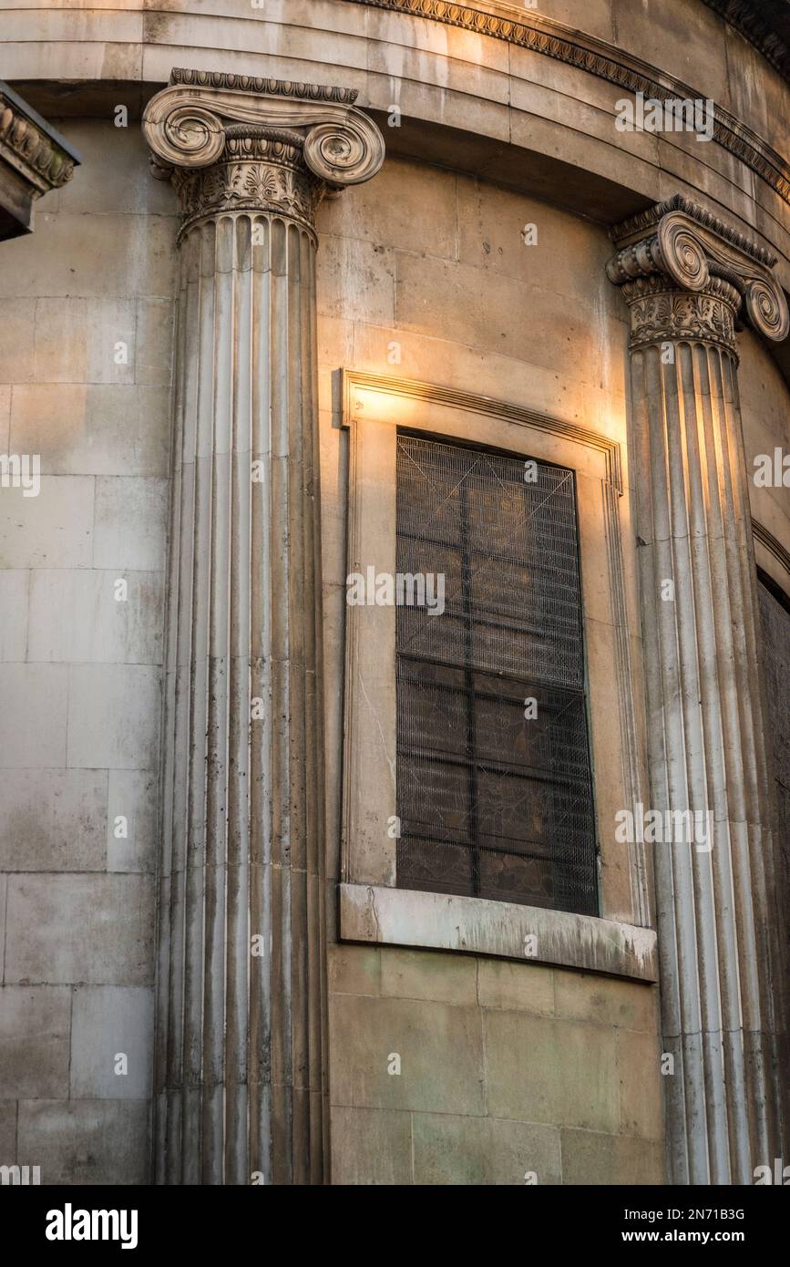 Architectural detail of St Pancras Church, a Greek Revival church in St ...