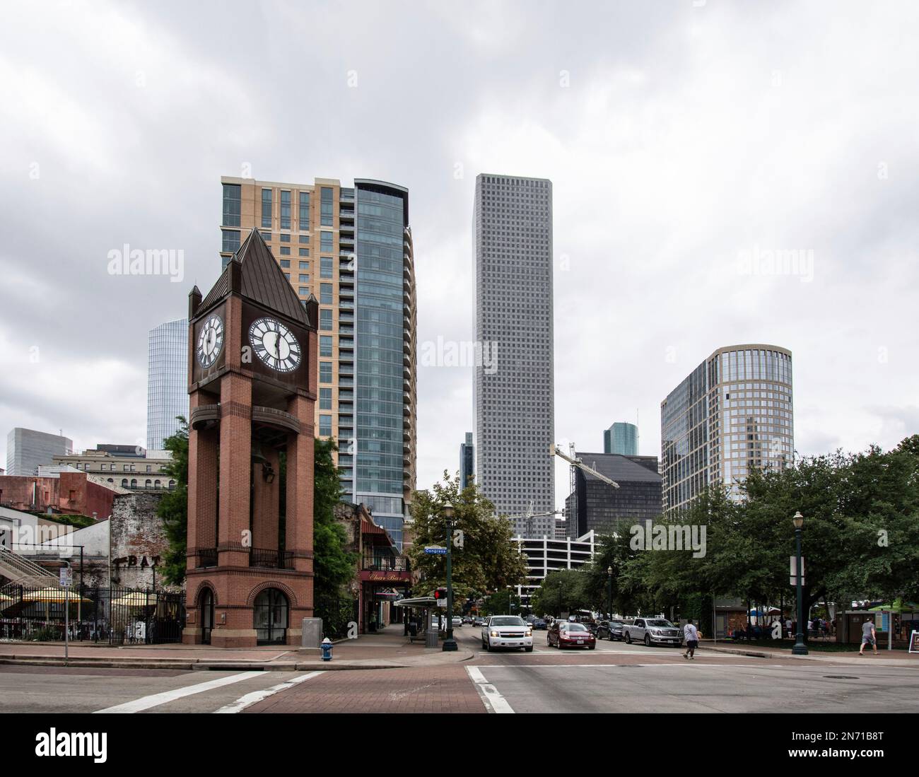 Houston, Texas, USA. . A street corner in the Old City of Houston at ...