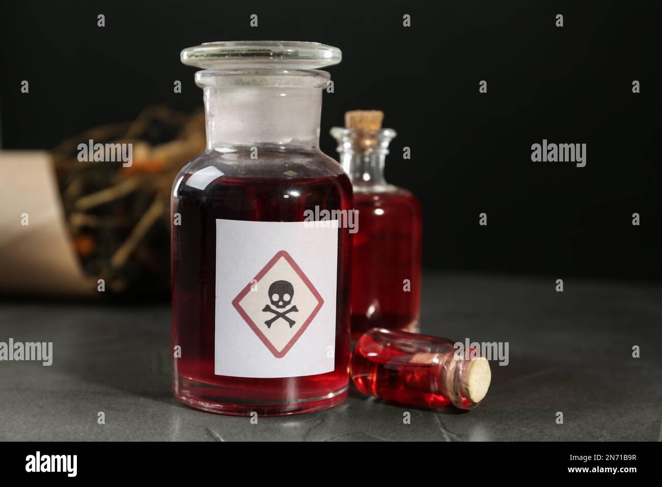 Hazard warning label on bottle hi-res stock photography and images - Alamy