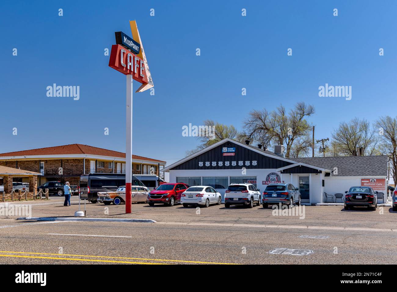 The Midpoint Cafe Along Route 66, America, USA Stock Photo - Alamy
