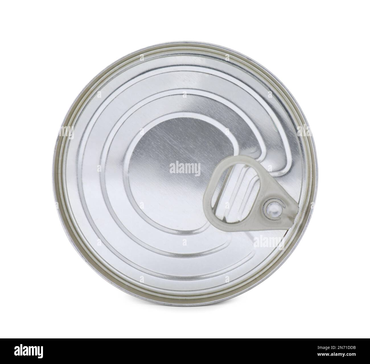 Closed tin can of food isolated on white Stock Photo - Alamy