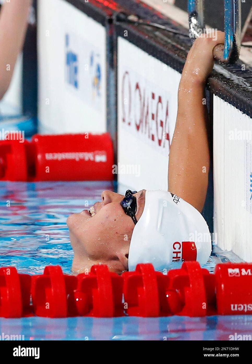 China's Liu Zige reacts after winning the gold medal in the Women's ...