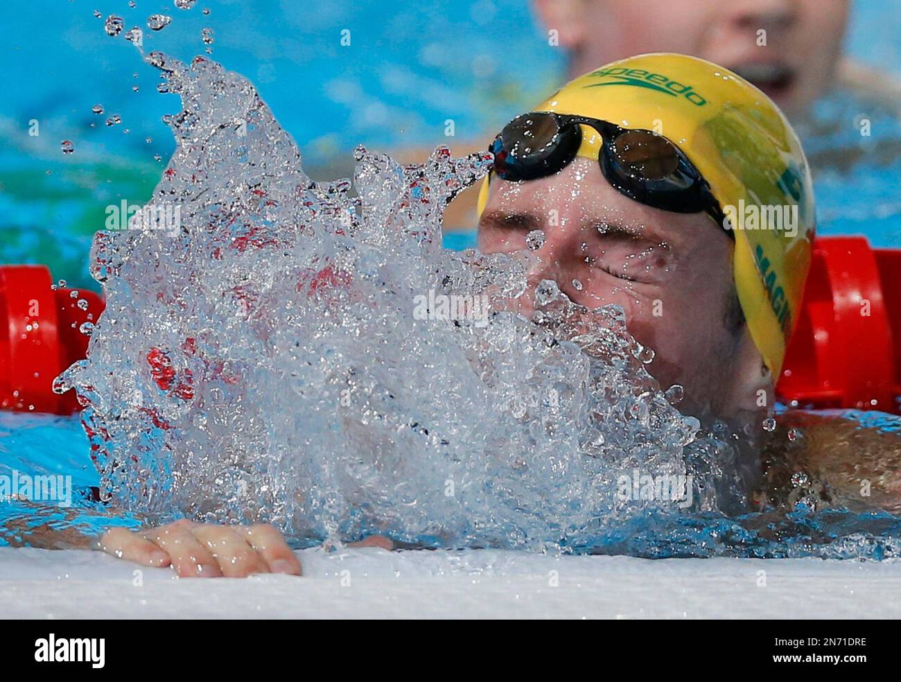 Australia's James Magnussen leaves the pool after winning the gold ...