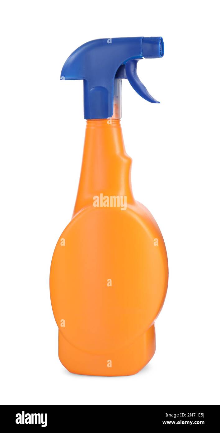 Spray bottle of cleaning product isolated on white Stock Photo - Alamy