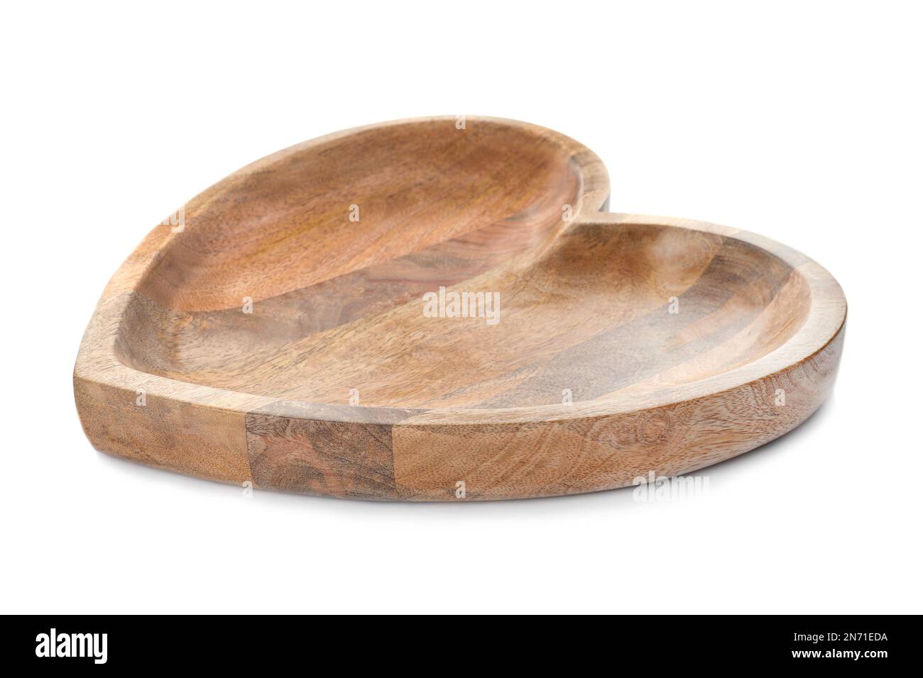 Heart shaped wooden tray isolated on white Stock Photo - Alamy