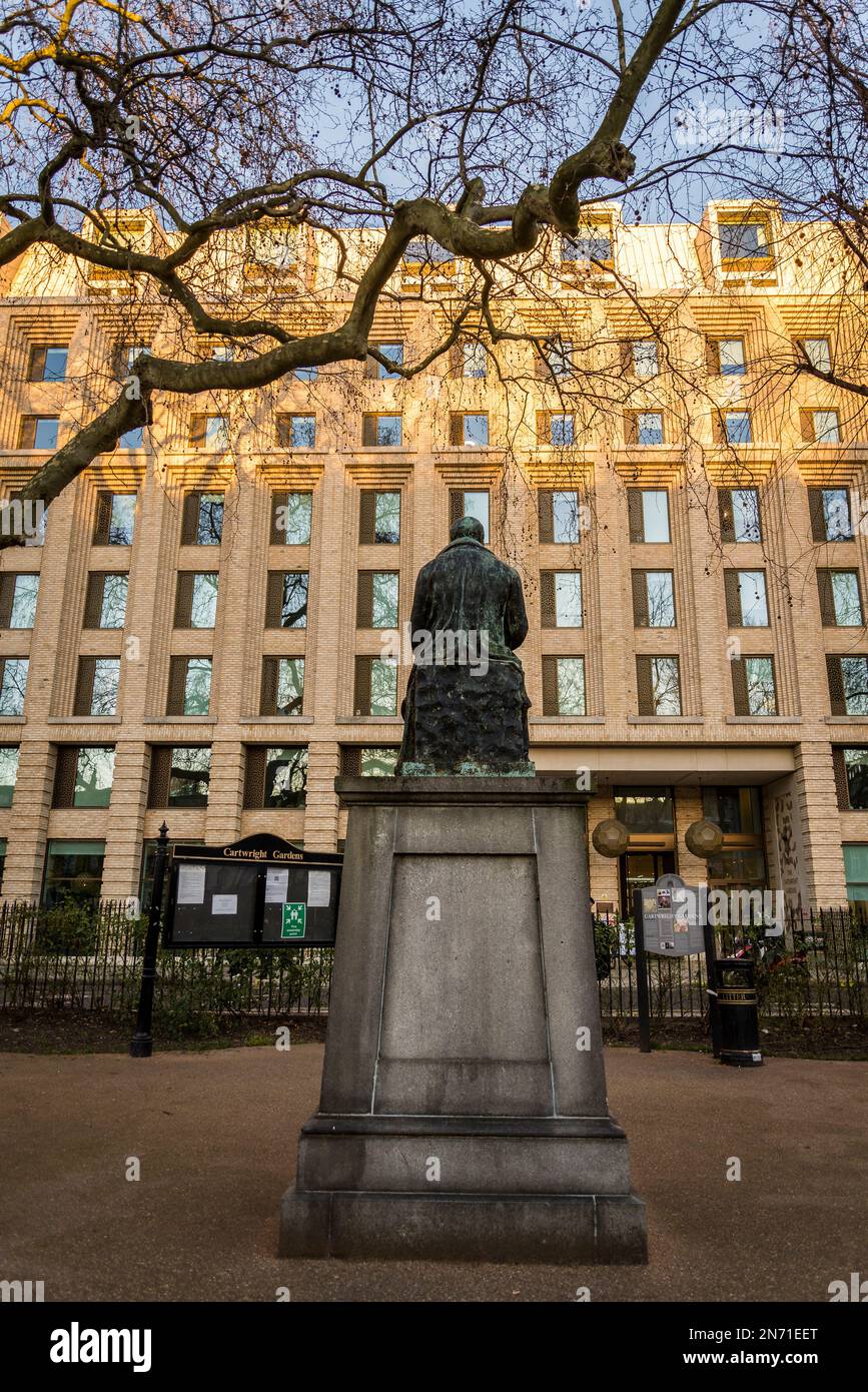 John Cartwright. statue, Cartwright Gardens, a crescent shaped park in ...