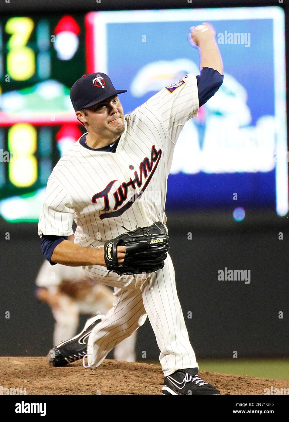 Minnesota Twins pitcher Caleb Thielbar throws against the Kansas City ...