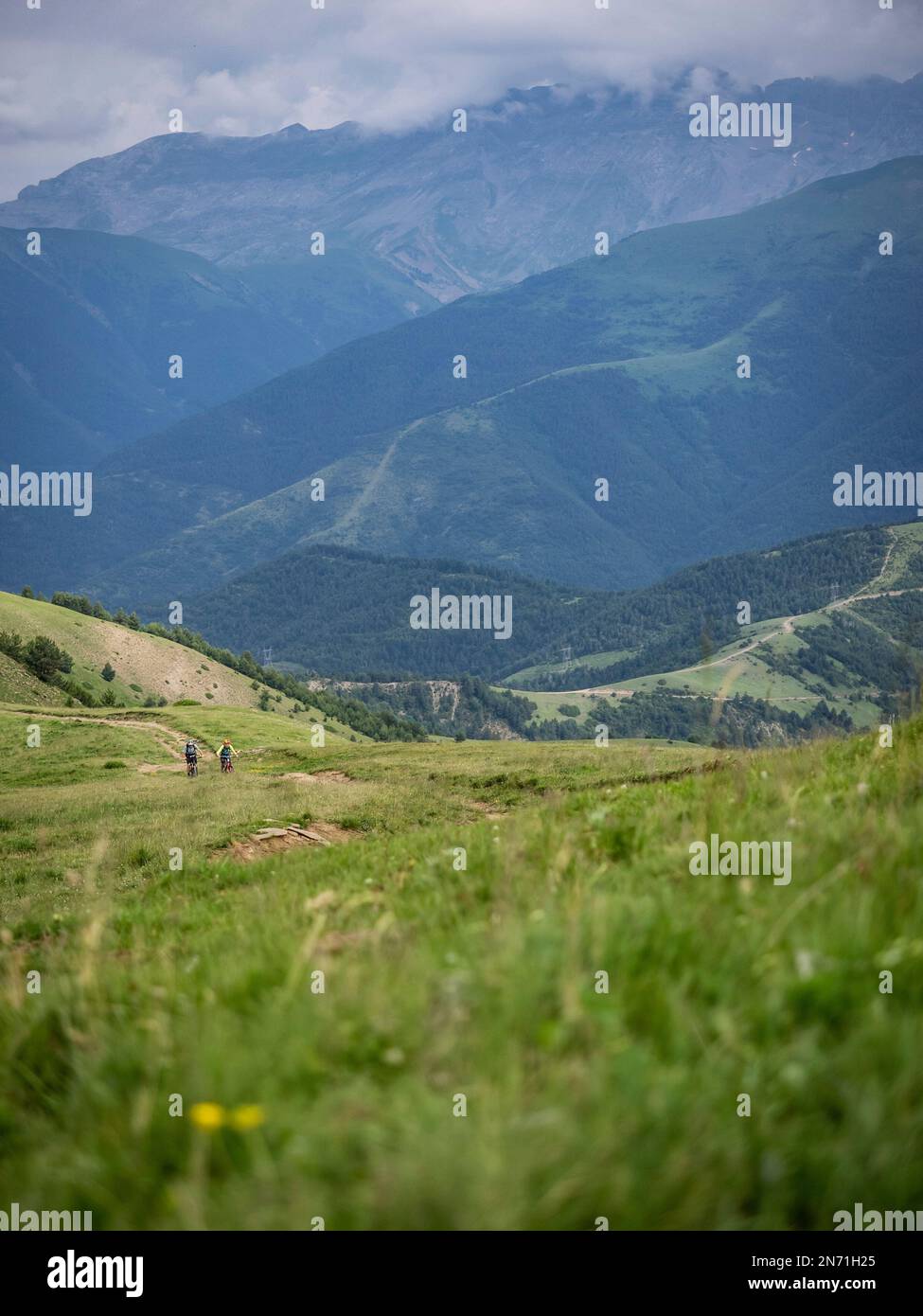 Single trail descent from Pelopín mountain (2, 007m) in the direction ...