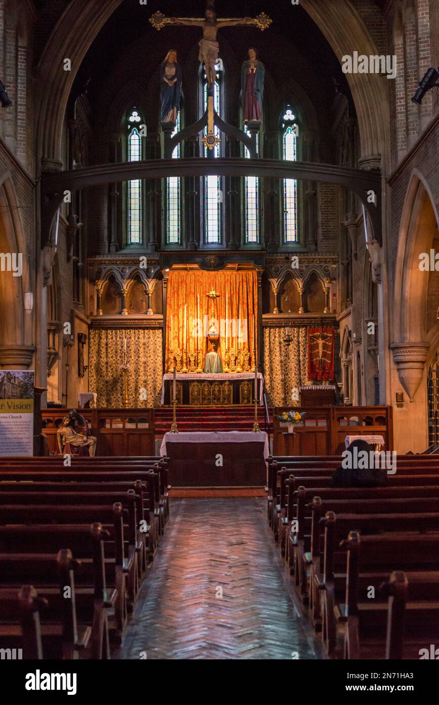Altar, Holy Cross Church, Cromer Street, London, England, UK Stock ...