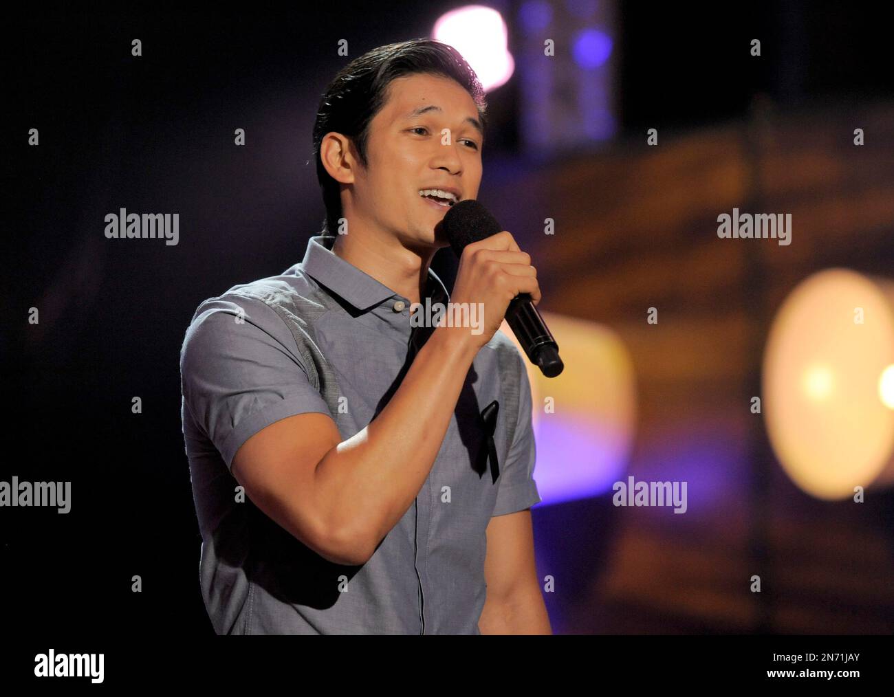 Harry Shum Jr. speaks on stage at the Do Something Awards at the Avalon ...
