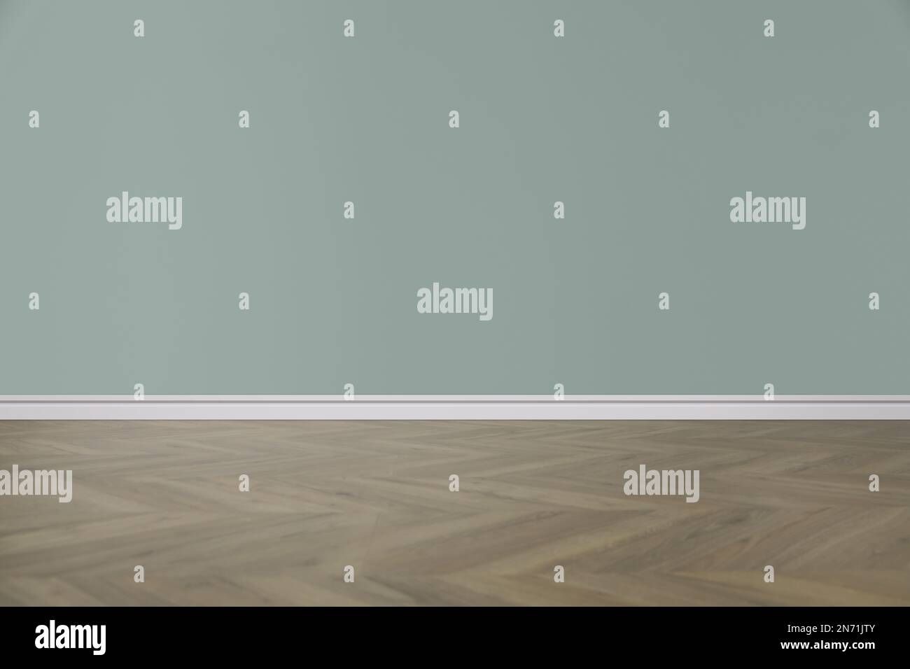 Wooden floor and empty color wall indoors Stock Photo - Alamy