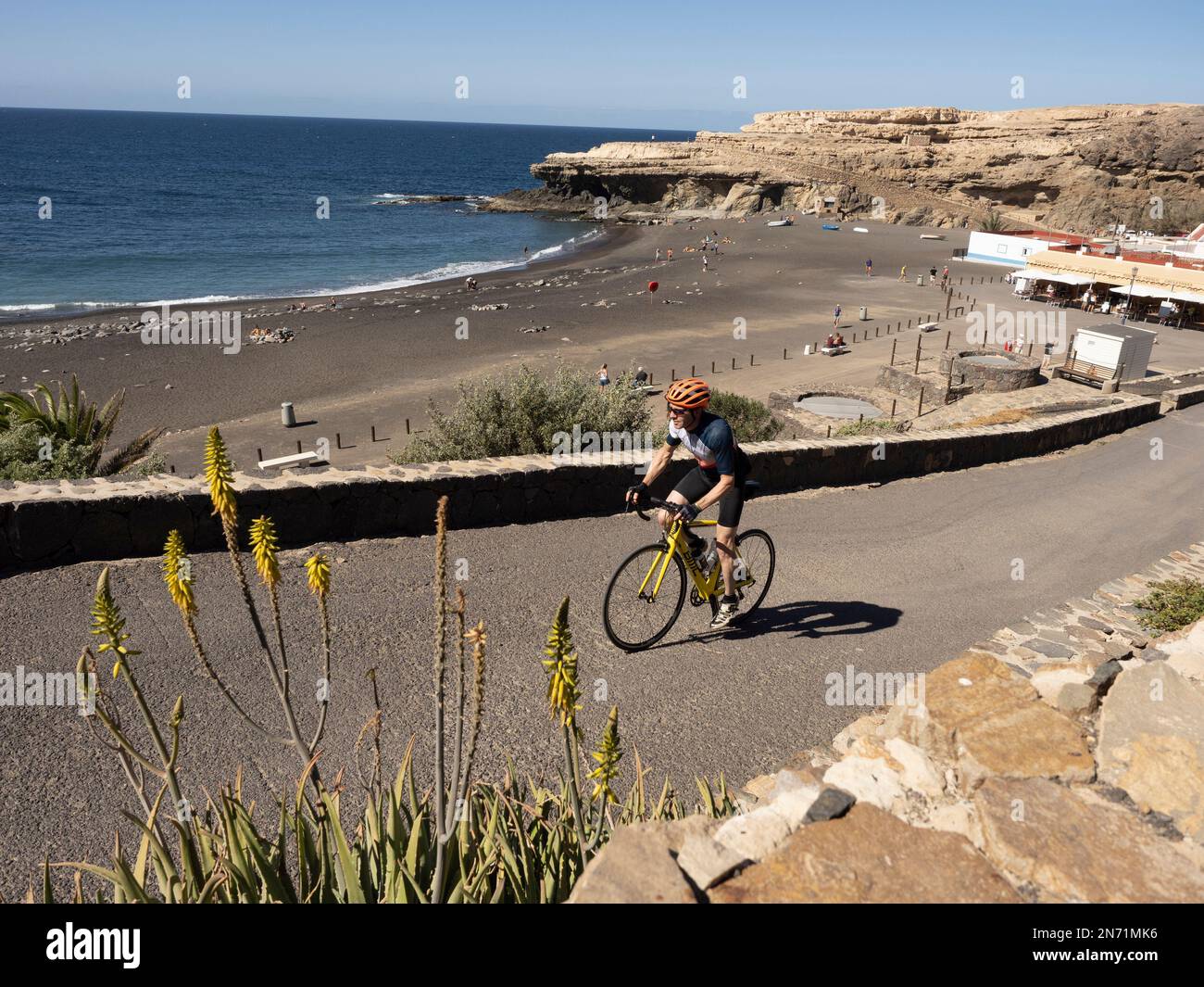 Coastal road to the playa of Ajuy. Ajuy is a small remote fishing ...