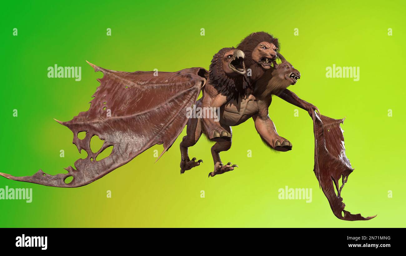 Mythical monster chimera 3d render models Stock Photo - Alamy