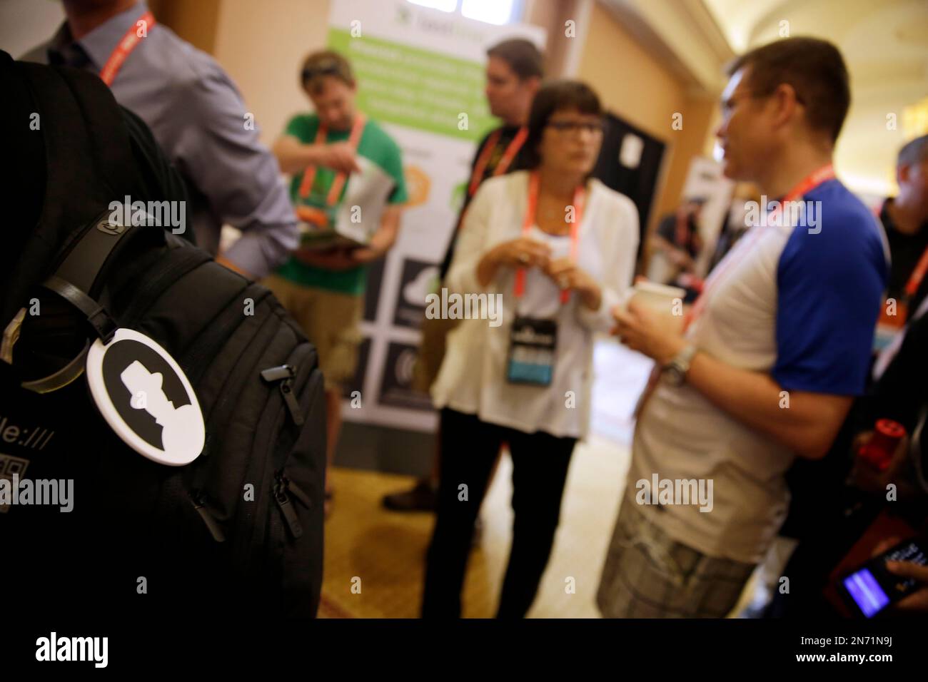 Hackers and security personal attend the Black Hat hacker conference on ...