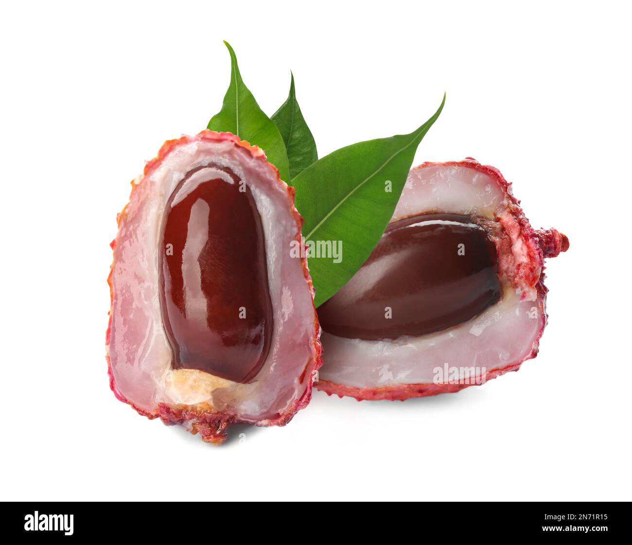 Fresh ripe lychee fruits on white background Stock Photo - Alamy