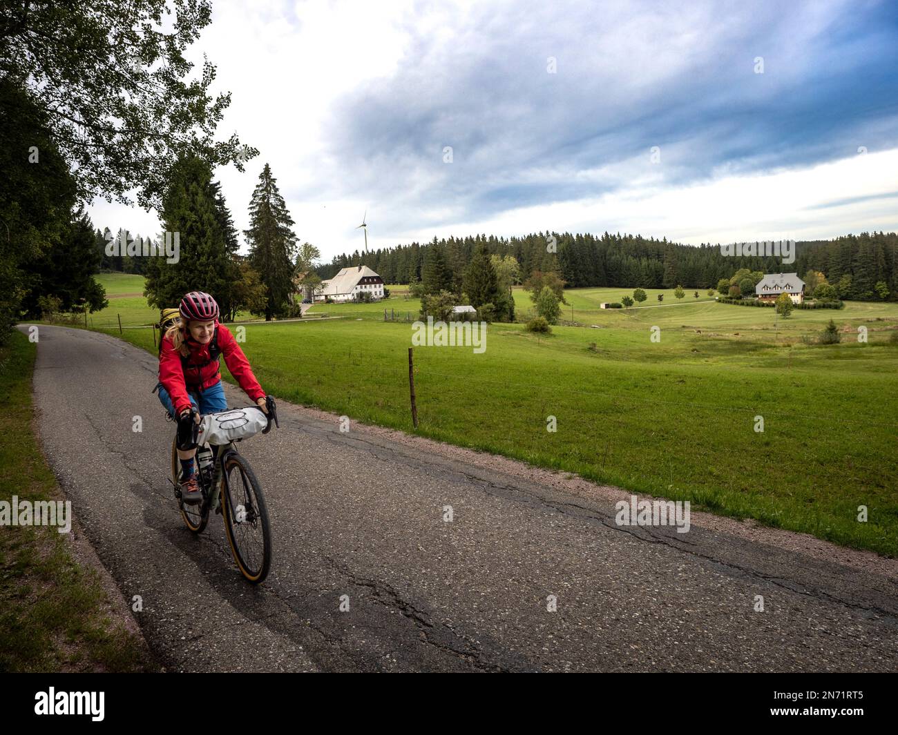Bike tour with the Gravelbike in the Black Forest. Near Schonach Stock ...