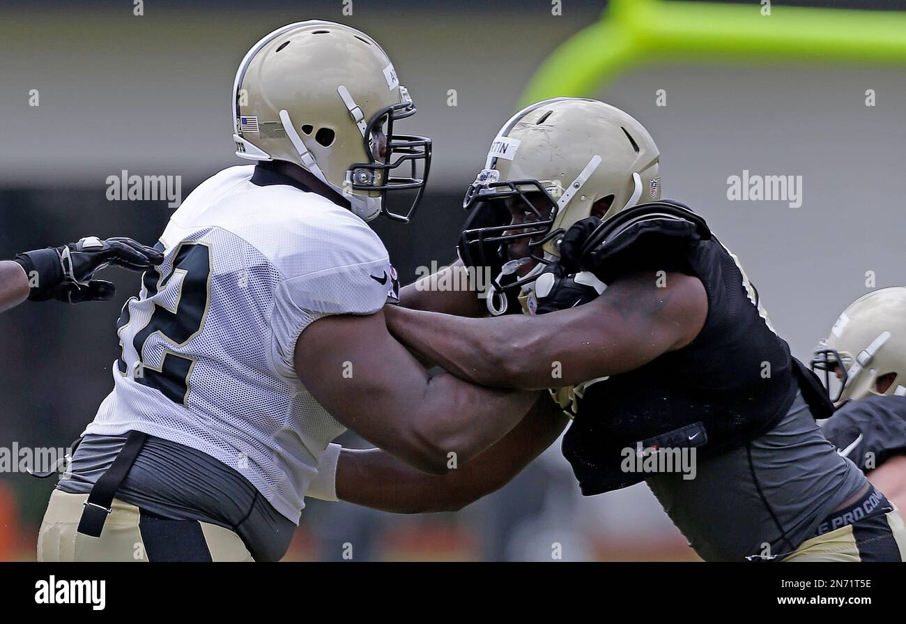 New Orleans Saints offensive tackle Terron Armstead (72) and linebacker ...
