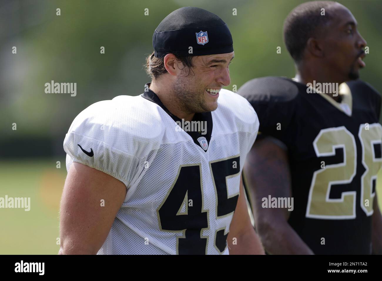 New Orleans Saints fullback Jed Collins (45) and cornerback Keenan ...