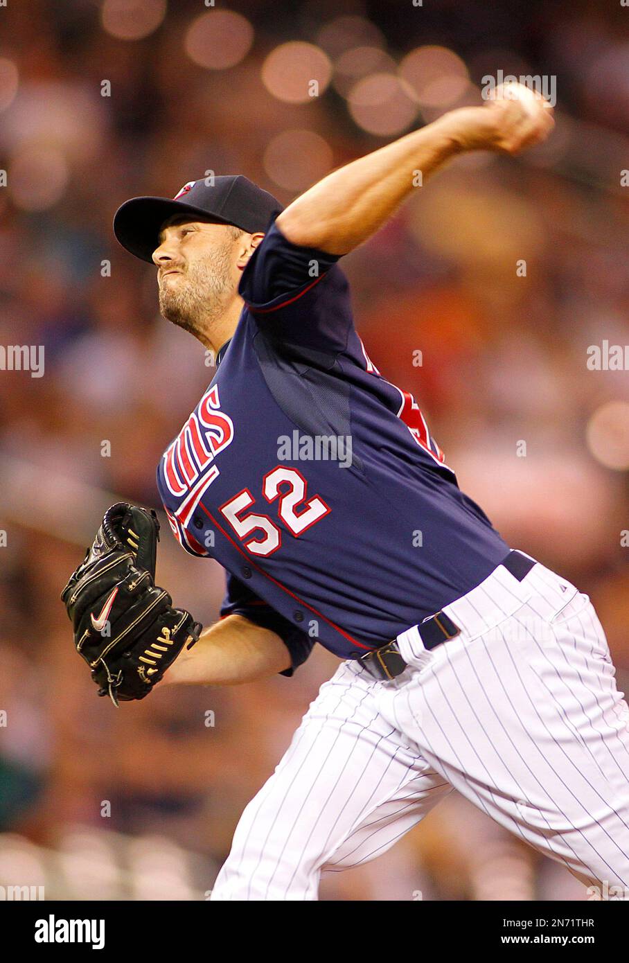 Minnesota Twins Brian Duensing throws to the Kansas City Royals in the ...