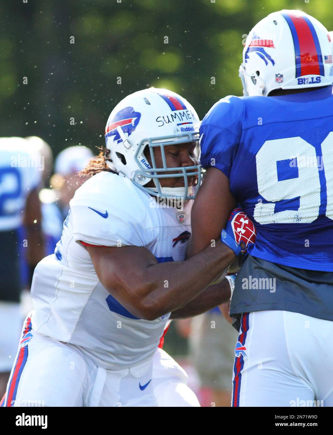 Buffalo Bills Frank Summers (38) delivers a block during their NFL ...