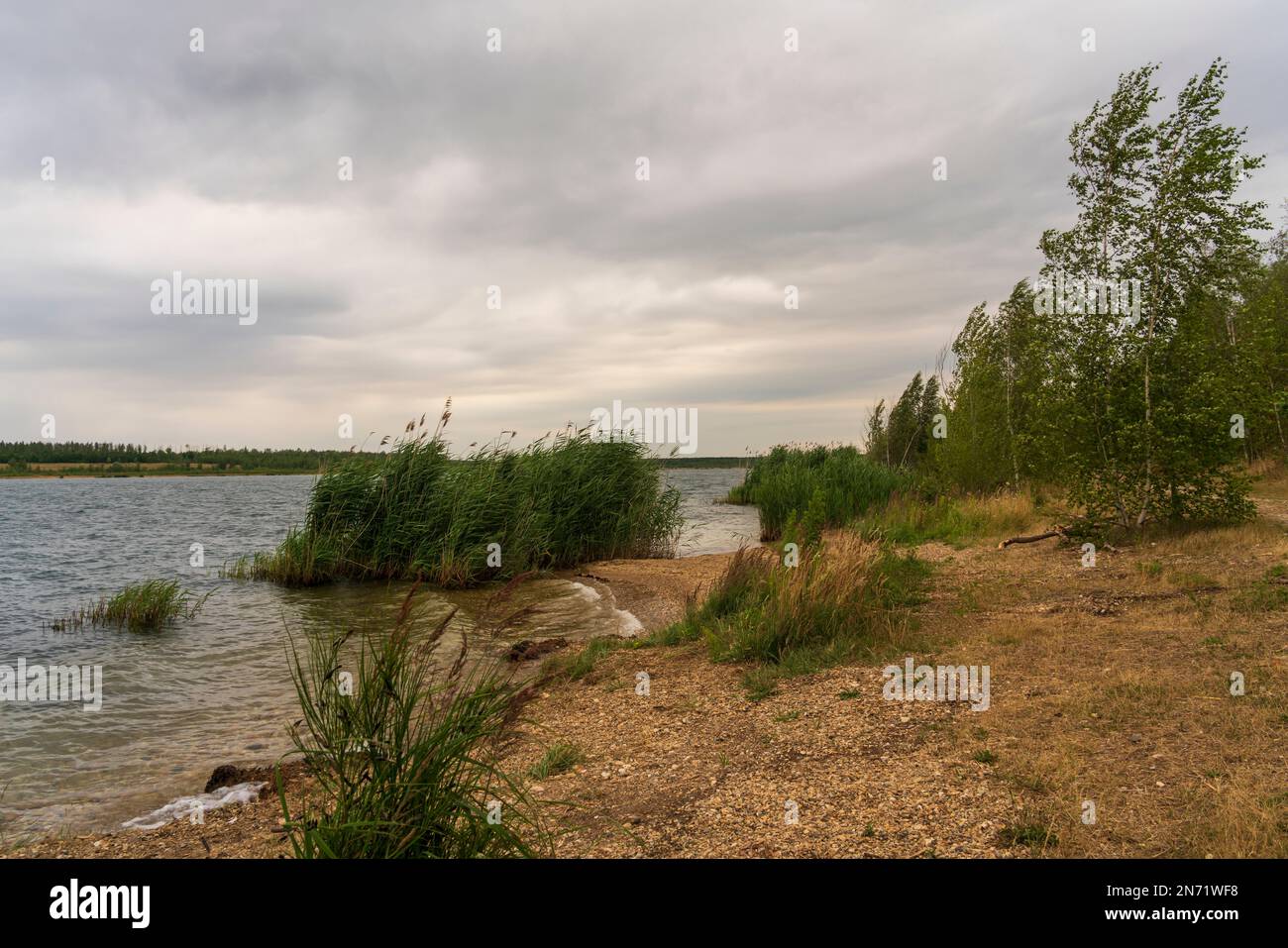 Lake Zwenkau the largest lake in the Leipzig Neuseenland, city of ...