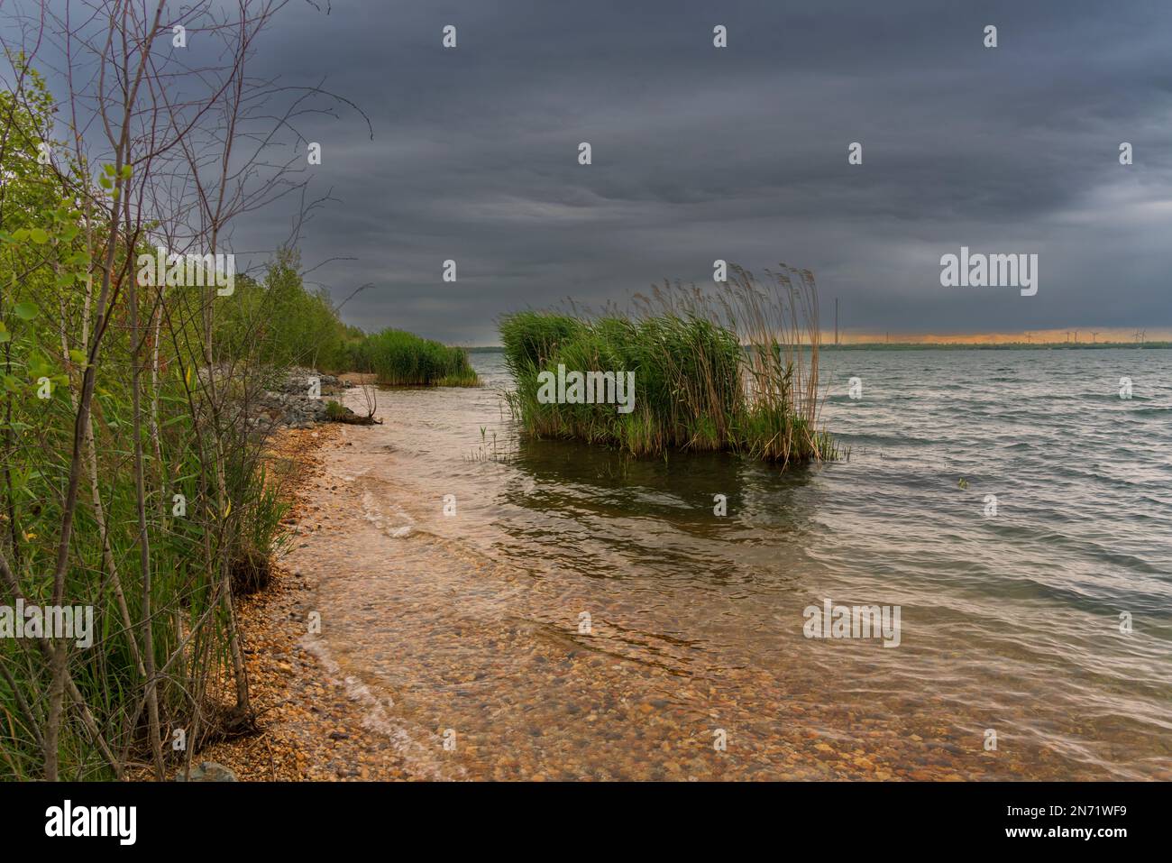 Lake Zwenkau the largest lake in the Leipzig Neuseenland, city of ...